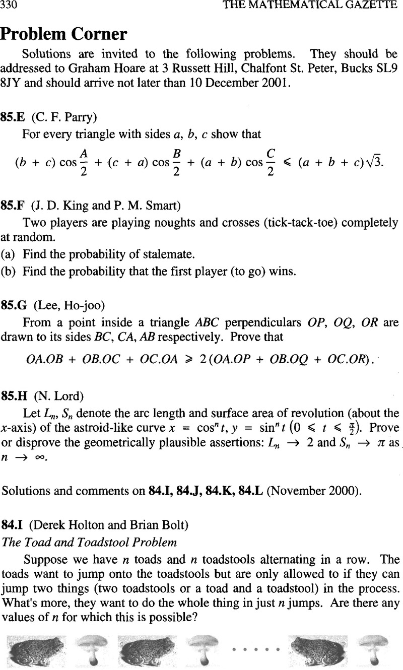Problem Corner | The Mathematical Gazette | Cambridge Core