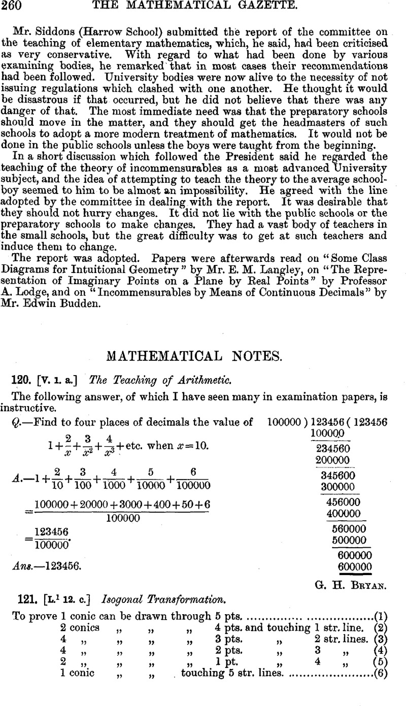 121. [L.1 12. a] Isogonal Transformation. | The Mathematical Gazette ...