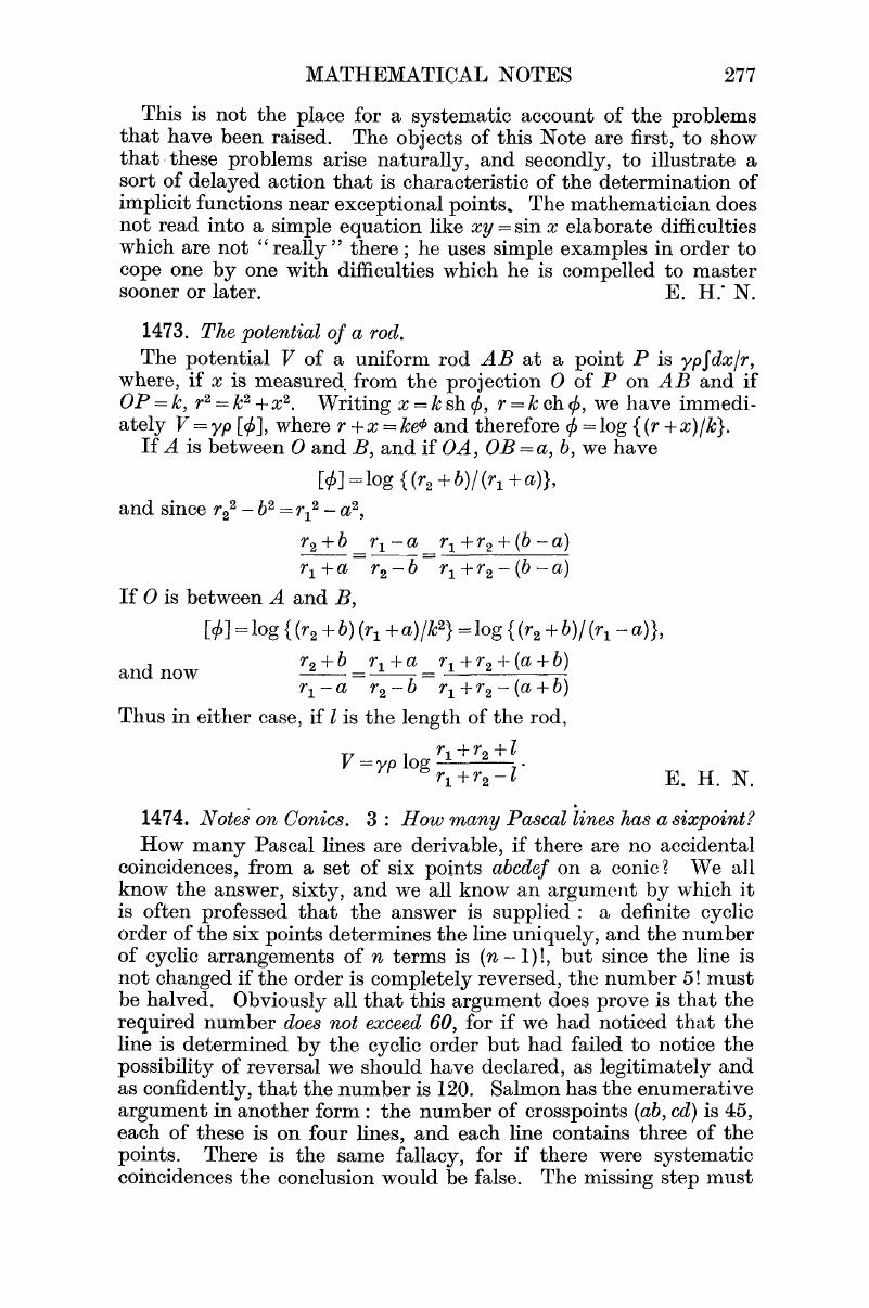 1474. Notes on conics. 3: How many Pascal lines has a sixpoint? | The ...