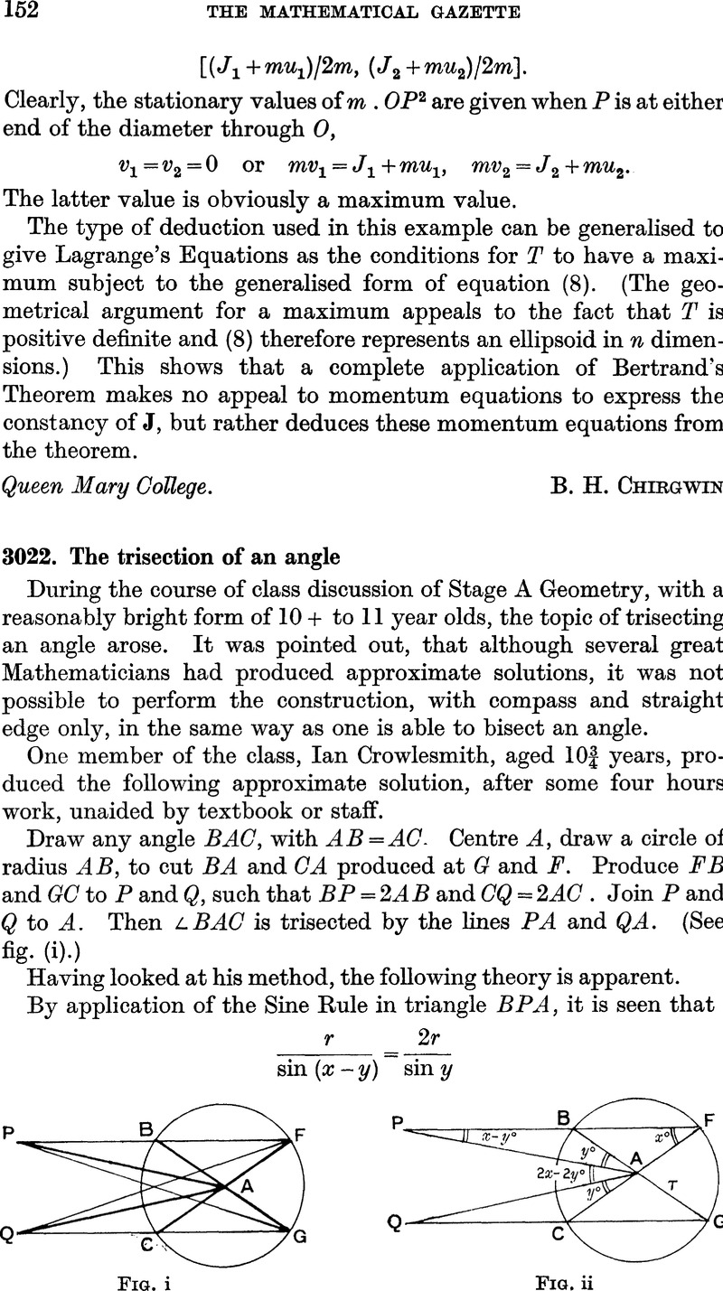 3022. The trisection of an angle | The Mathematical Gazette | Cambridge ...