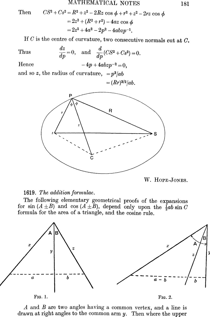 1619. The addition formulae | The Mathematical Gazette | Cambridge Core