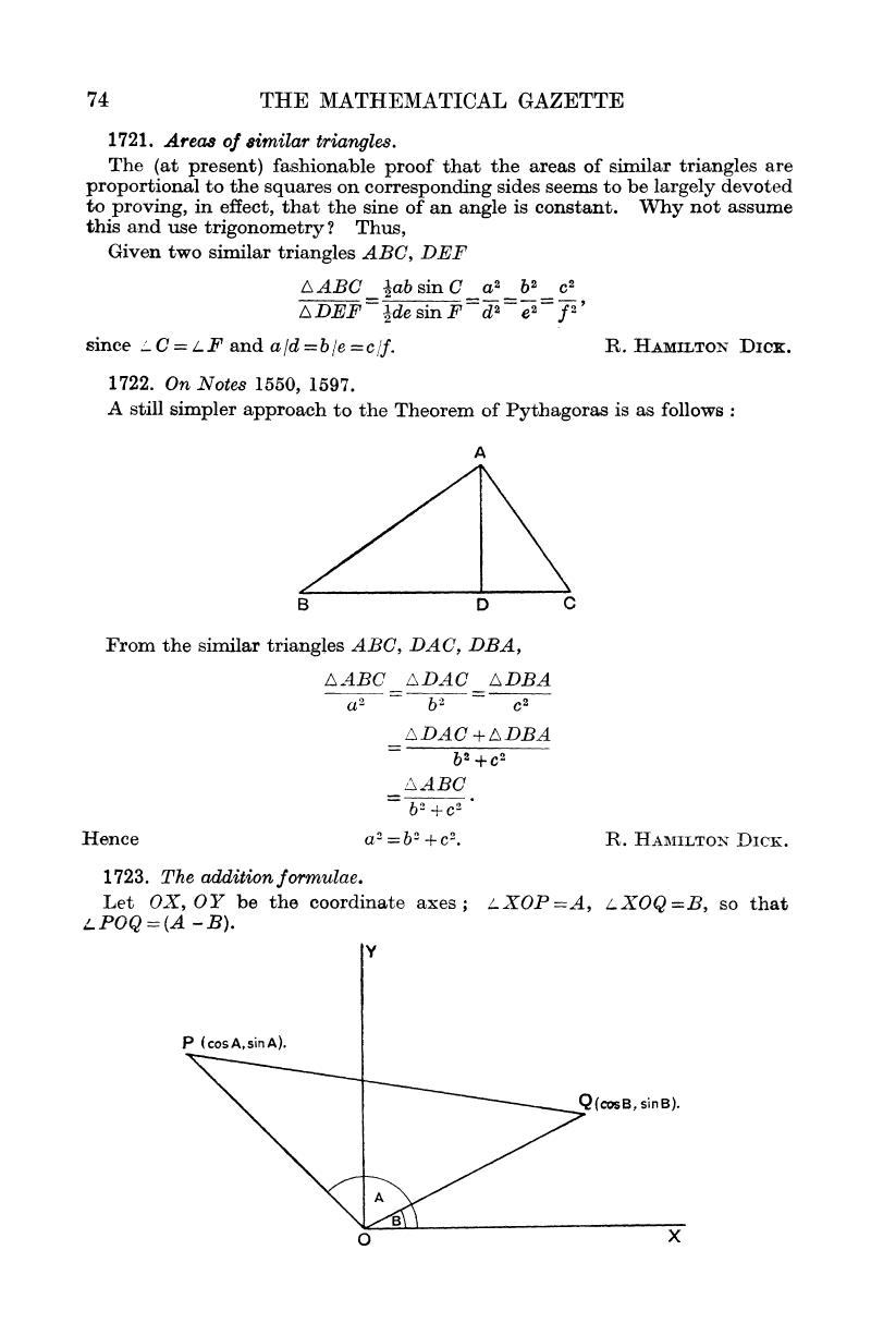 1723. The addition formulae | The Mathematical Gazette | Cambridge Core