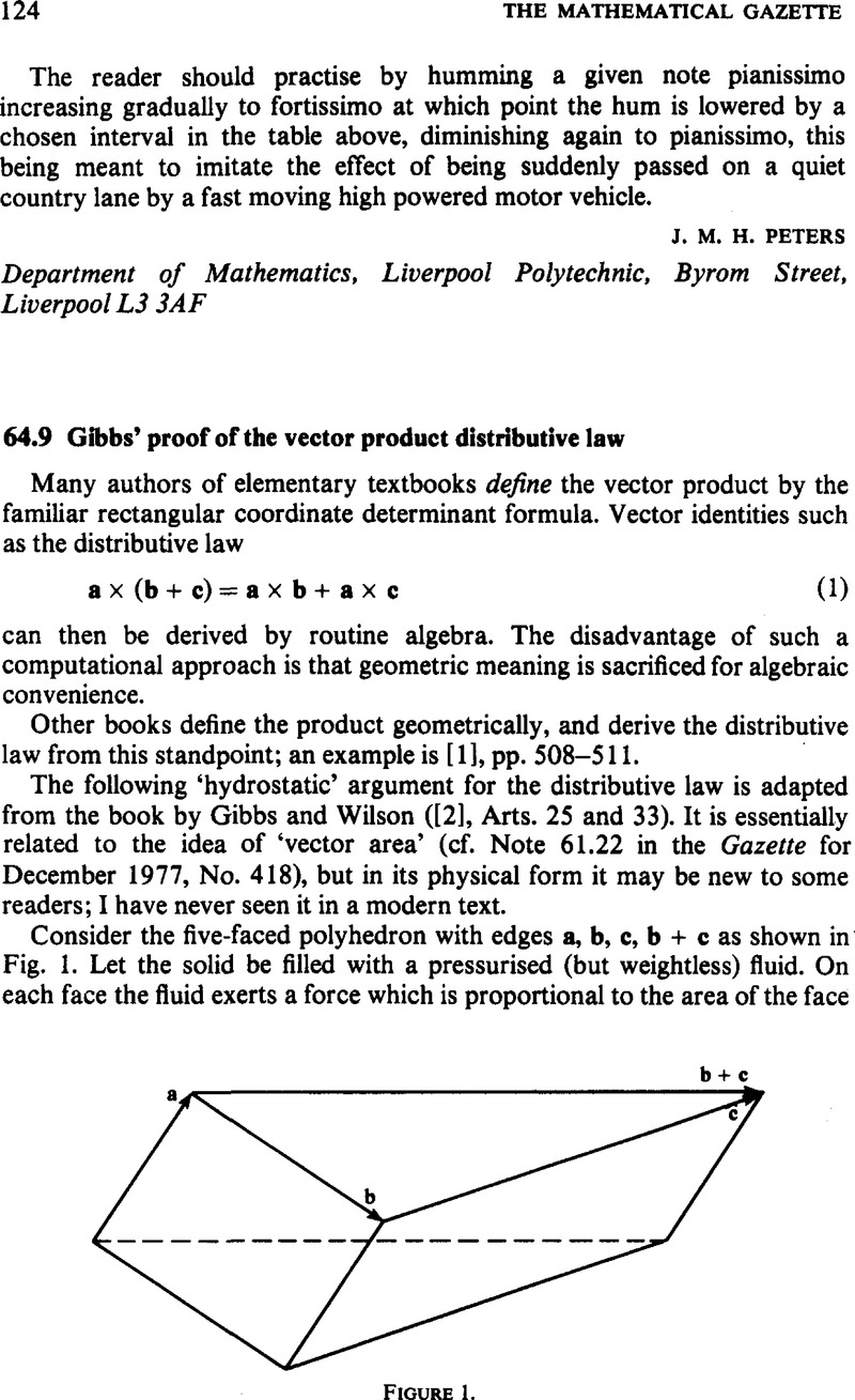 64.9 Gibbs' proof of the vector product distributive law | The ...