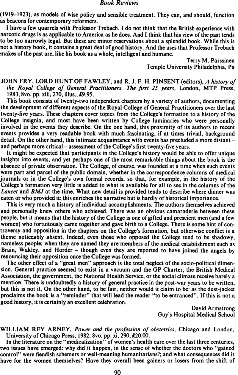 William Rey Arney, Power and the profession of obstetrics, Chicago and London, University of ...