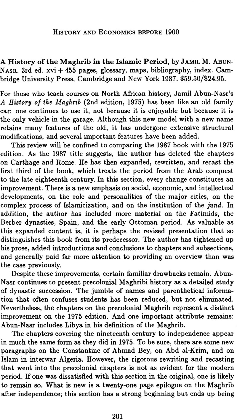 A History of the Maghrib in the Islamic Period, by Jamil M Abun-Nasr ...