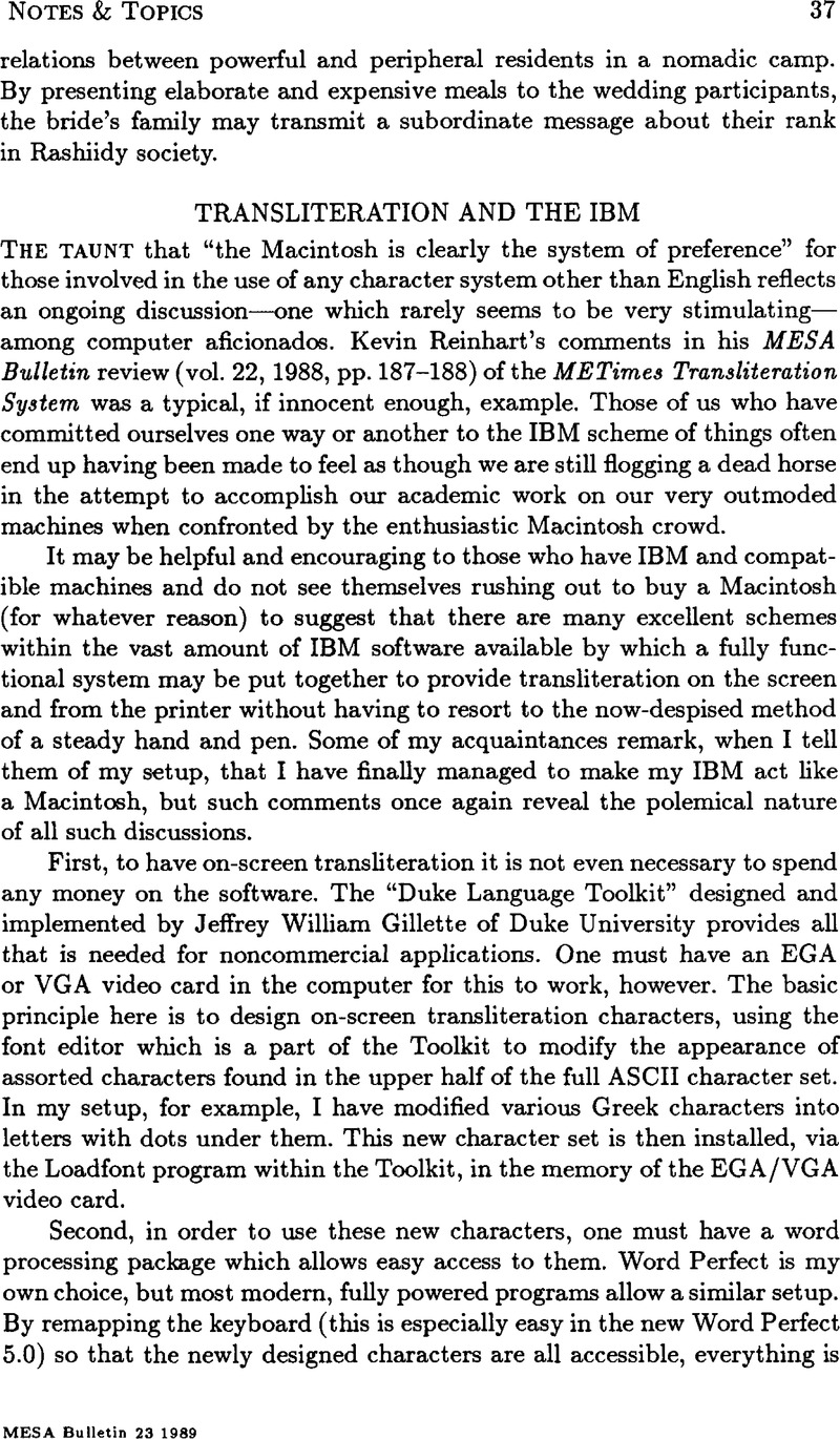 Transliteration and the IBM | Review of Middle East Studies | Cambridge ...