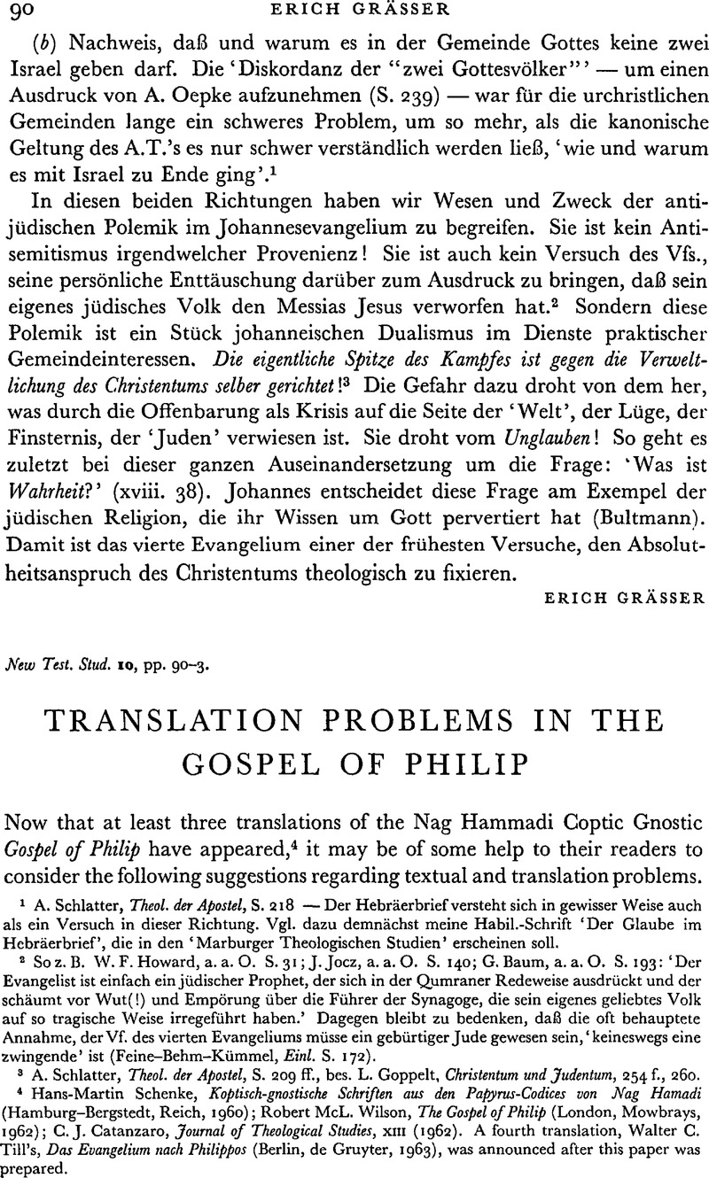 Translation Problems in the Gospel of Philip | New Testament Studies ...