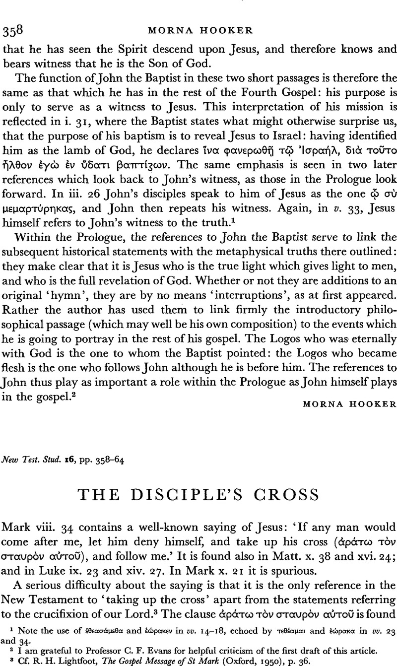 The Disciple's Cross | New Testament Studies | Cambridge Core