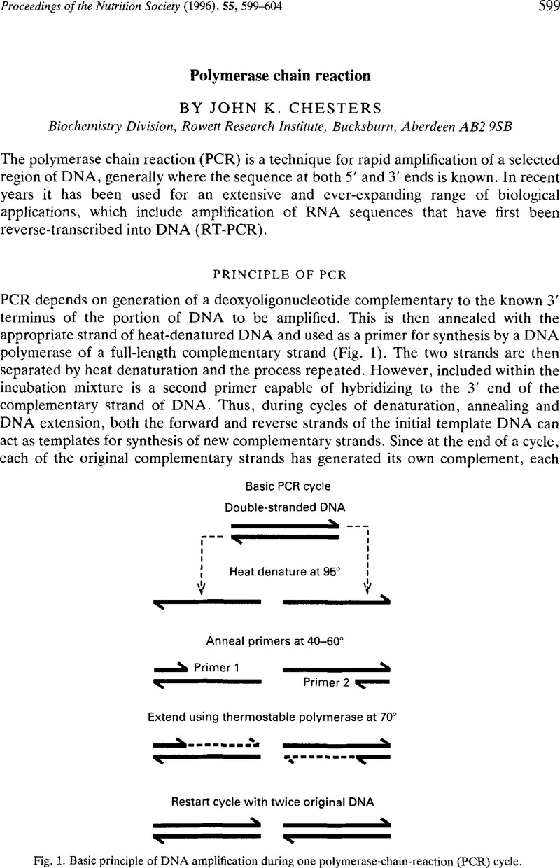 Polymerase chain reaction | Proceedings of the Nutrition Society ...