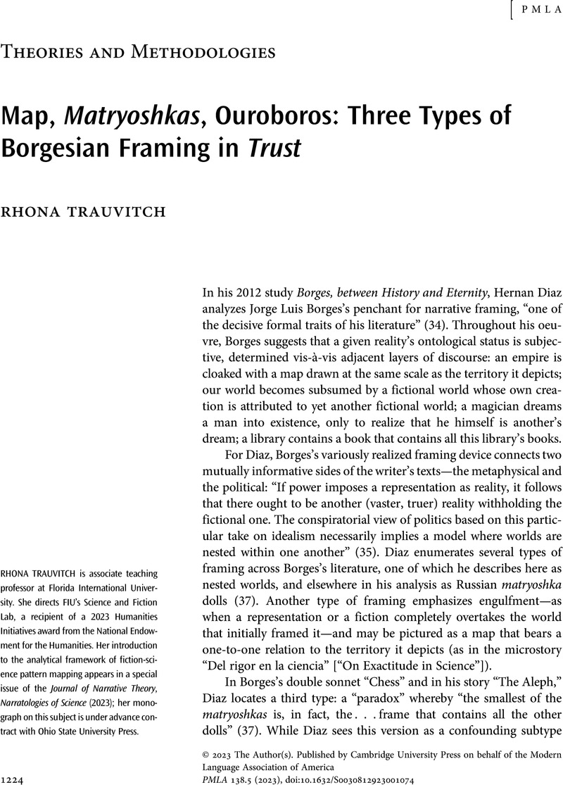 Map, Matryoshkas, Ouroboros: Three Types of Borgesian Framing in Trust ...