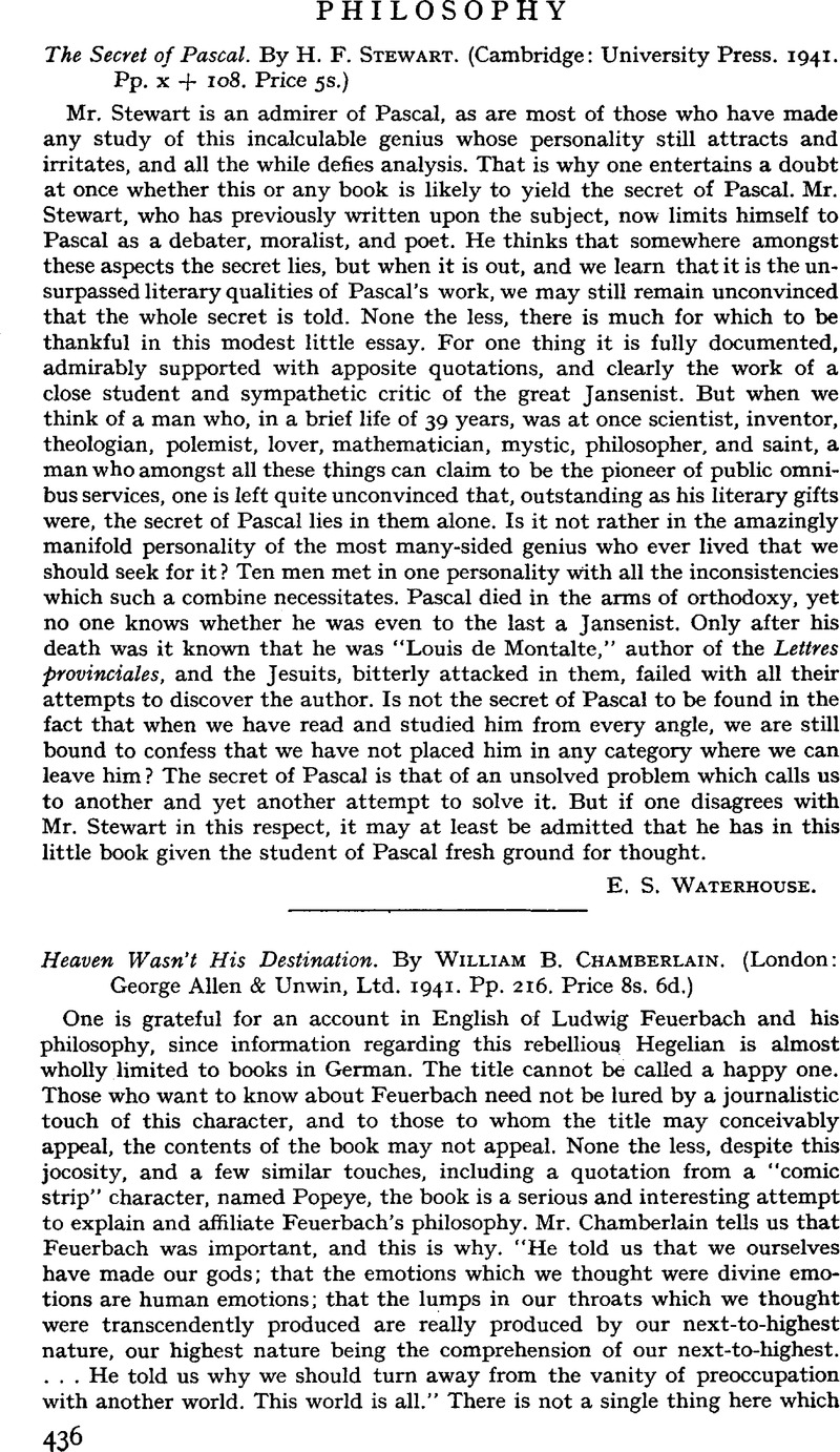 Heaven Wasn't His Destination. By William B. Chamberlain. (London ...