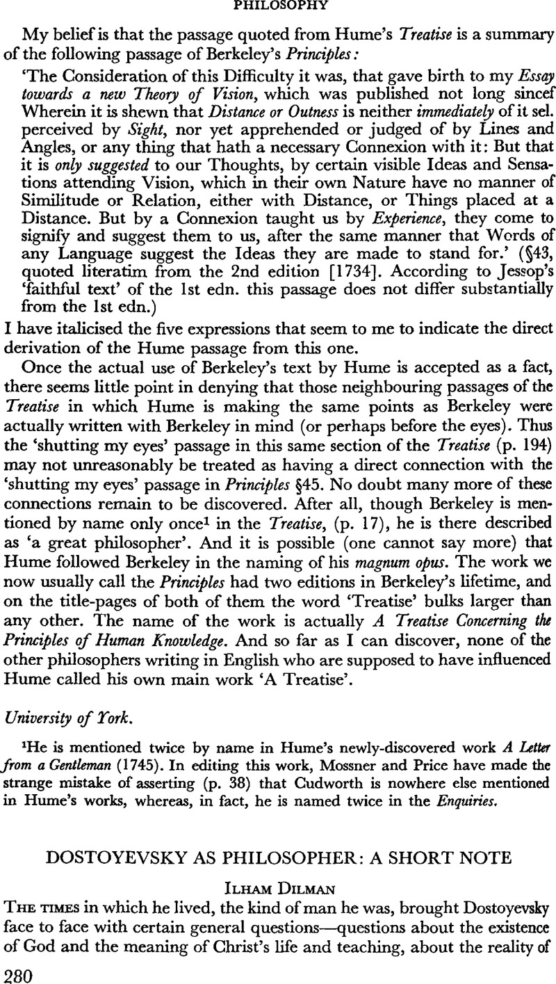 Dostoyevsky as Philosopher: A Short Note | Philosophy | Cambridge Core