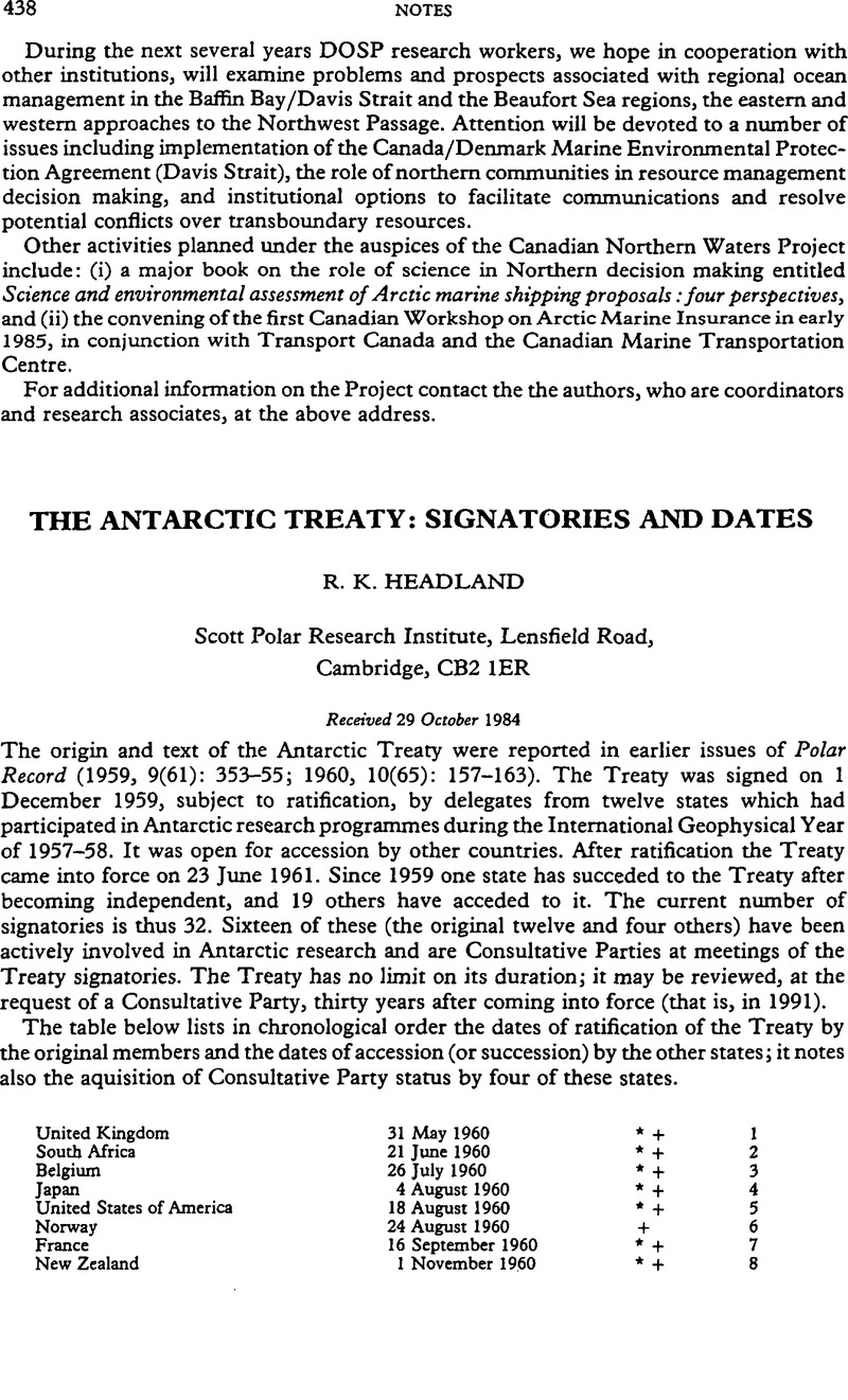 The Antarctic Treaty: Signatories and Dates | Polar Record | Cambridge Core