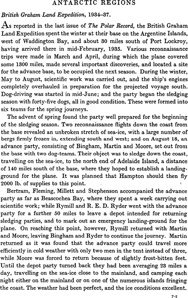 British Graham Land Expedition, 1934–37 | Polar Record | Cambridge Core