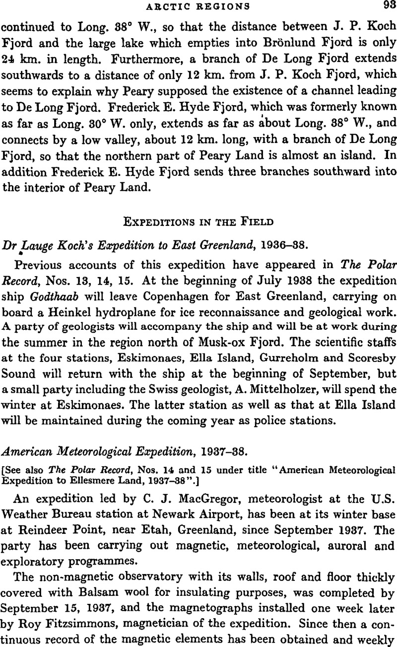 Dr Lauge Koch's Expedition to East Greenland, 1936–88 | Polar Record ...