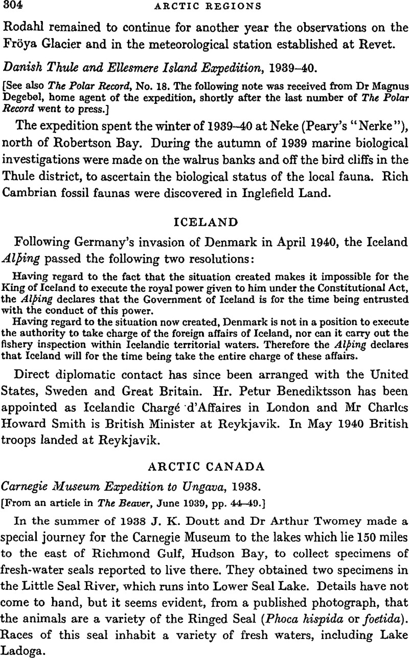 Danish Thule and Ellesmere Island Expedition, 1939–40 | Polar Record ...