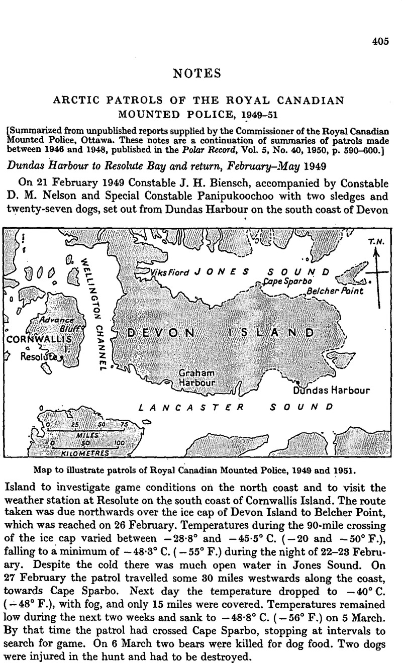 Arctic patrols of the Royal Canadian Mounted Police, 1949–51 | Polar ...