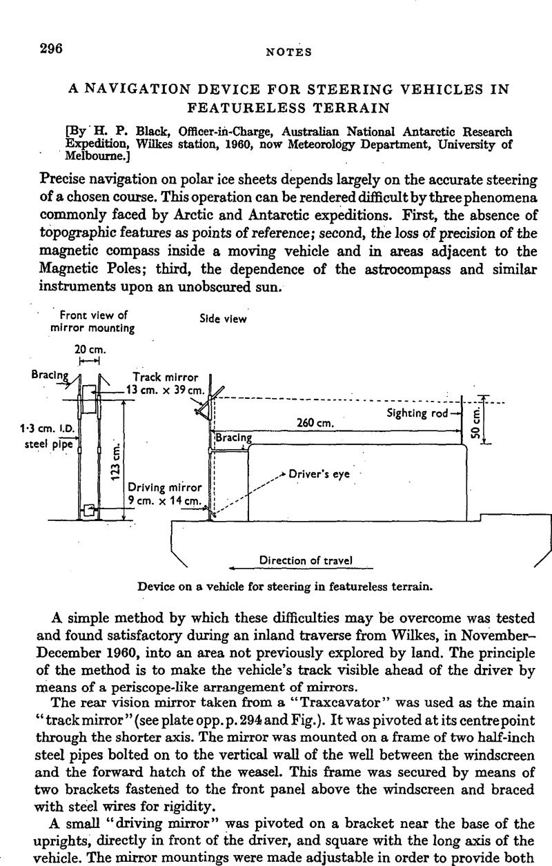 A navigation device for steering vehicles in featureless terrain ...