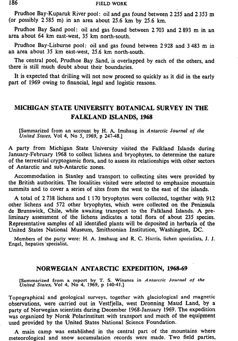 Norwegian Antarctic expedition, 1968–69 | Polar Record | Cambridge Core