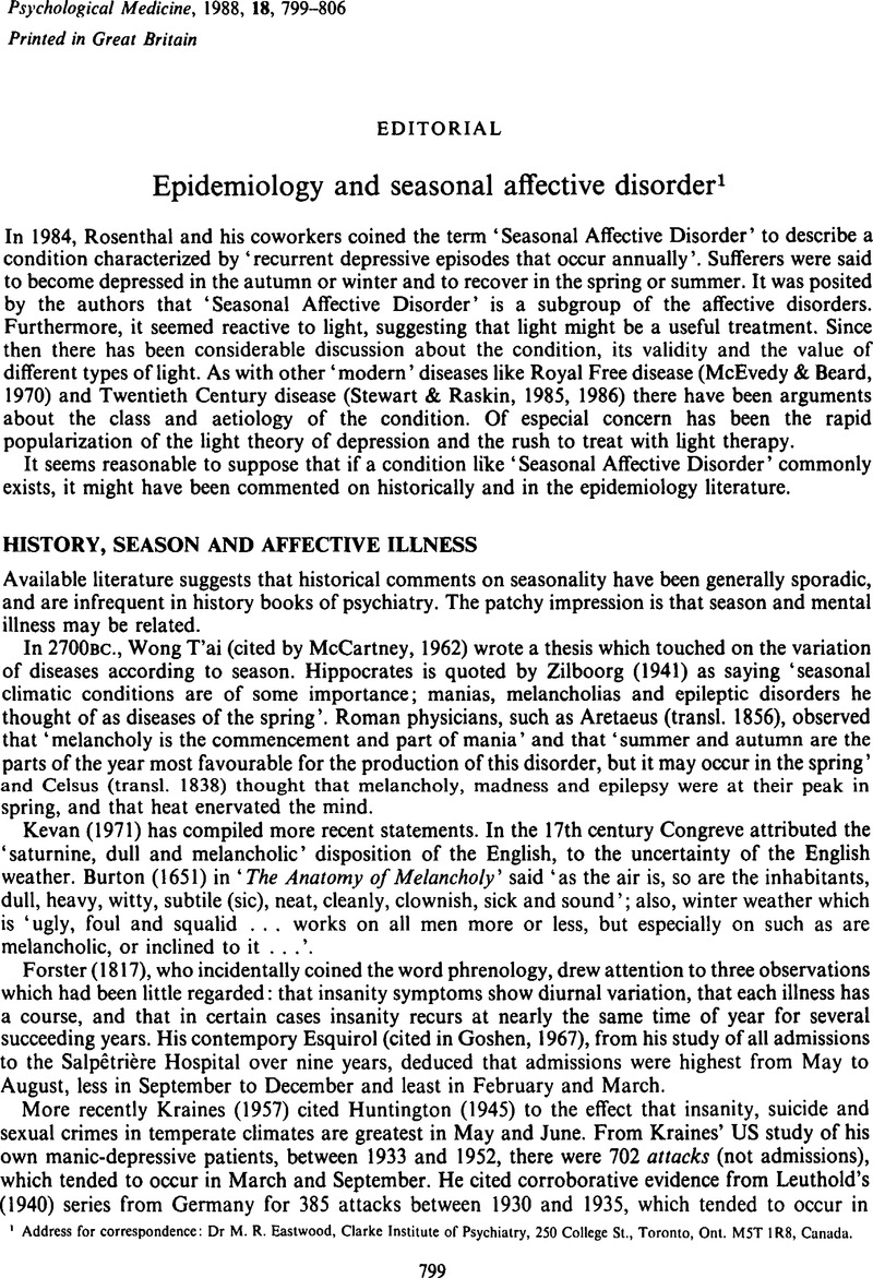 epidemiology-and-seasonal-affective-disorder1-psychological-medicine