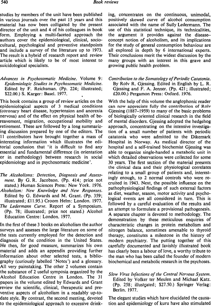 Slow Virus Infections of the Central Nervous System. Edited by Volker ...