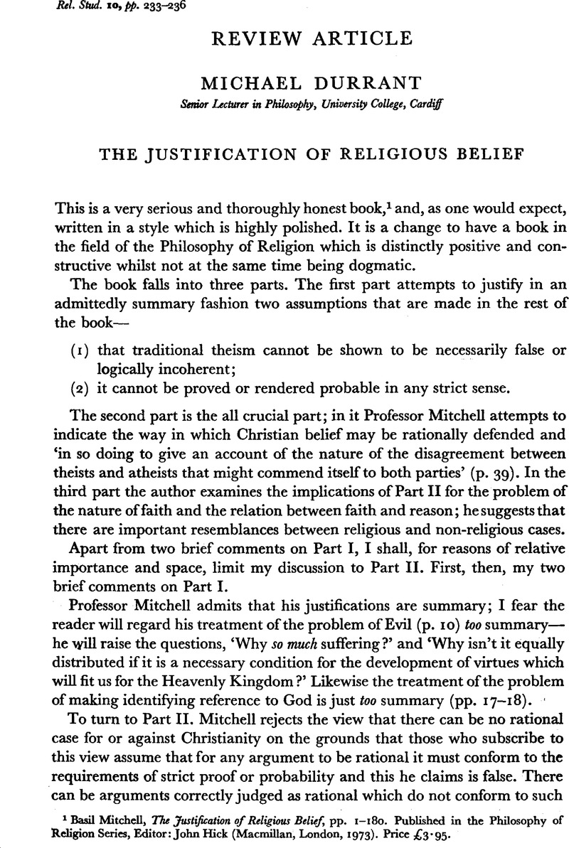 The Justification of Religious Belief | Religious Studies | Cambridge Core