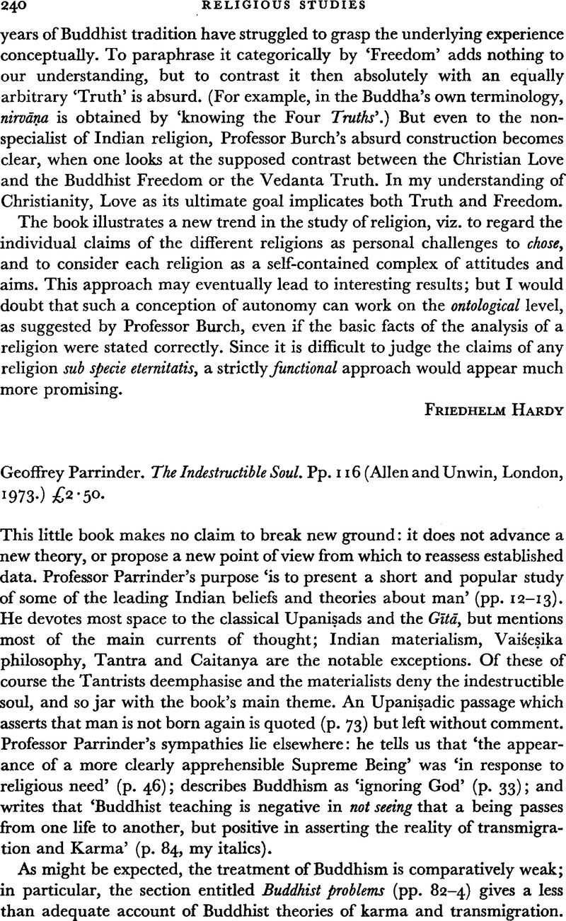 Geoffrey Parrinder. The Indestructible Soul. Pp. 116 (Allen and Unwin ...