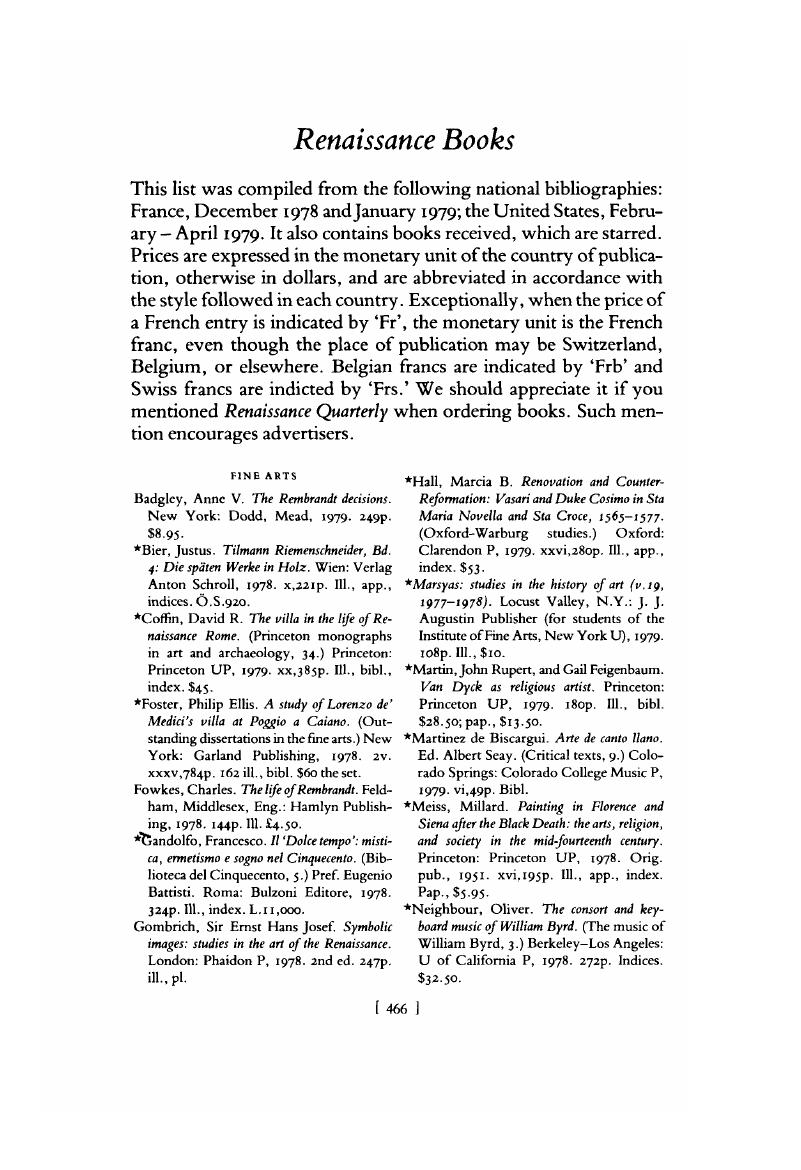 Renaissance Books | Renaissance Quarterly | Cambridge Core