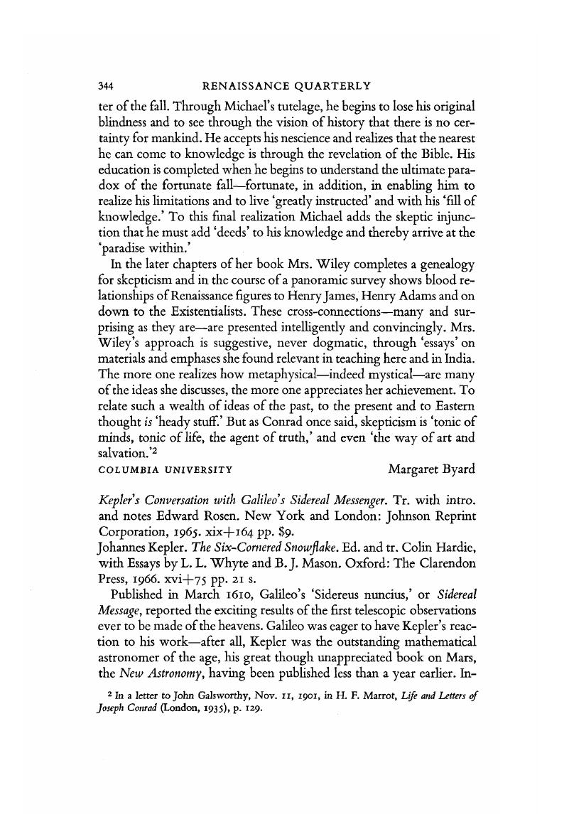 Kepler's Conversation with Galileo's Sidereal Messenger. Tr. with intro ...