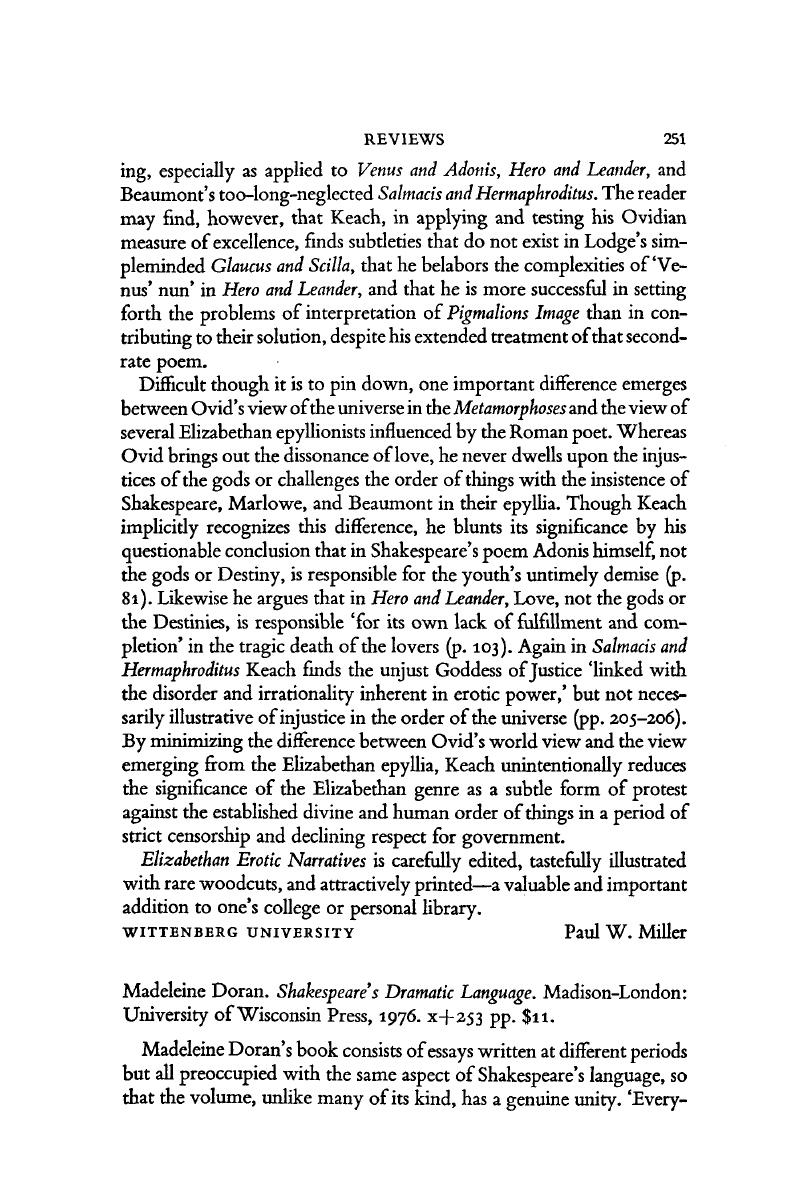 Madeleine Doran. Shakespeare's Dramatic Language. Madison-London ...