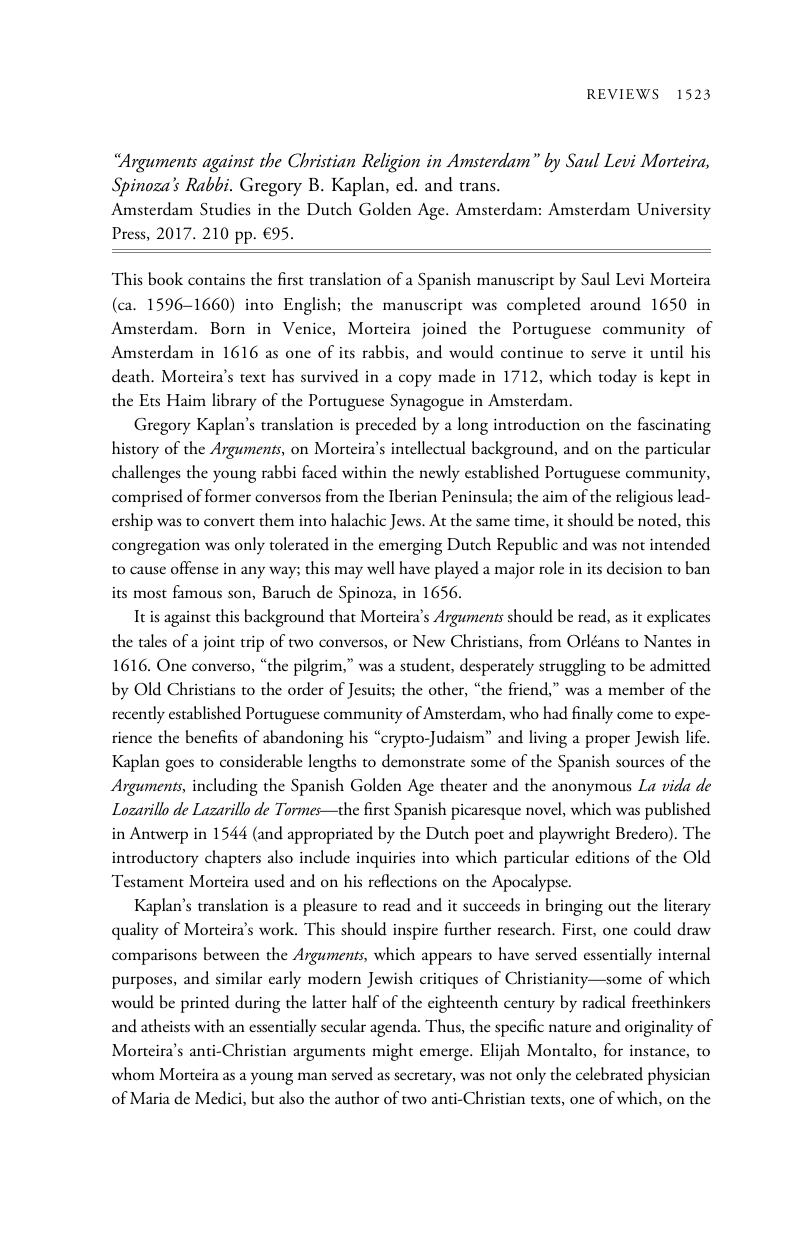 “Arguments against the Christian Religion in Amsterdam” by Saul Levi ...
