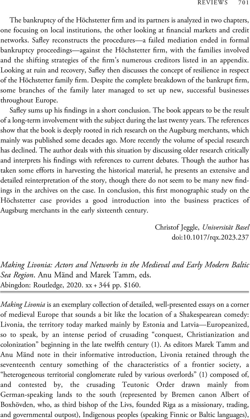 Making Livonia: Actors and Networks in the Medieval and Early Modern ...