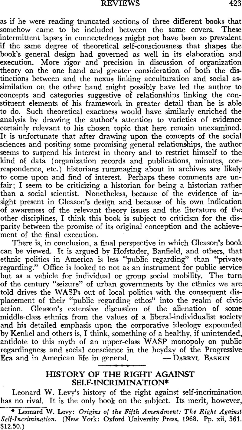 History of the Right Against Self-Incrimination - *Leonard W. Levy ...