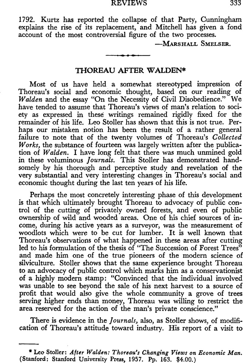 Thoreau After Walden - *Leo Stoller: After Walden: Thoreau's Changing ...