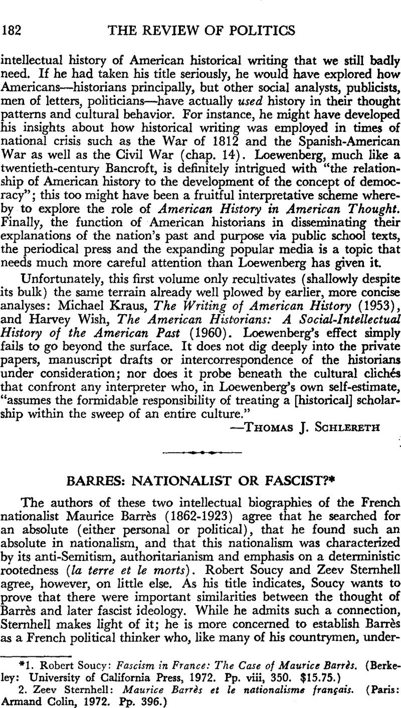 Barres: Nationalist or Fascist? - *1. Robert Soucy: Fascism in France ...