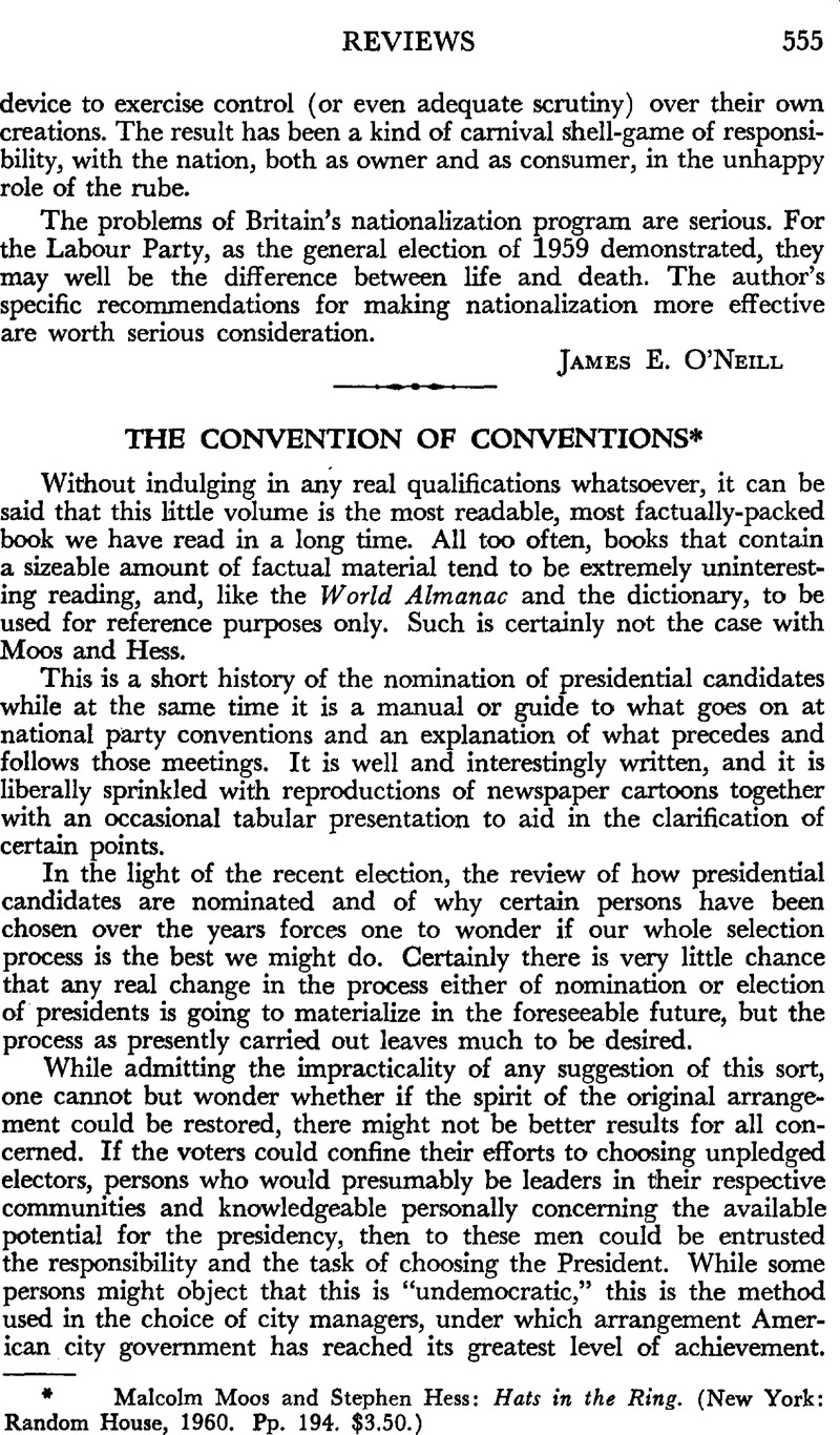 The Convention of Conventions - Malcolm Moos and Stephen Hess: Hats in ...