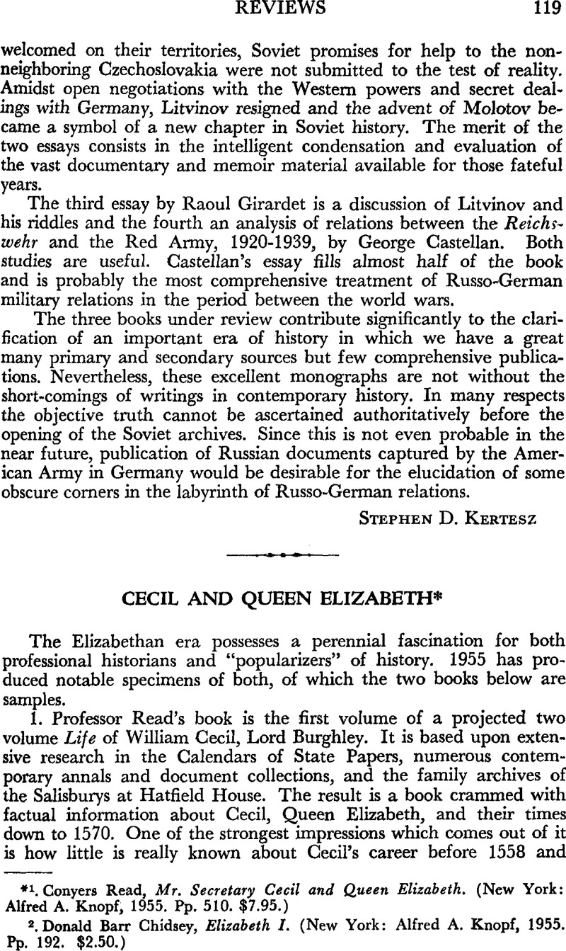 Cecil and Queen Elizabeth - 1Conyers Read, Mr. Secretary Cecil and ...