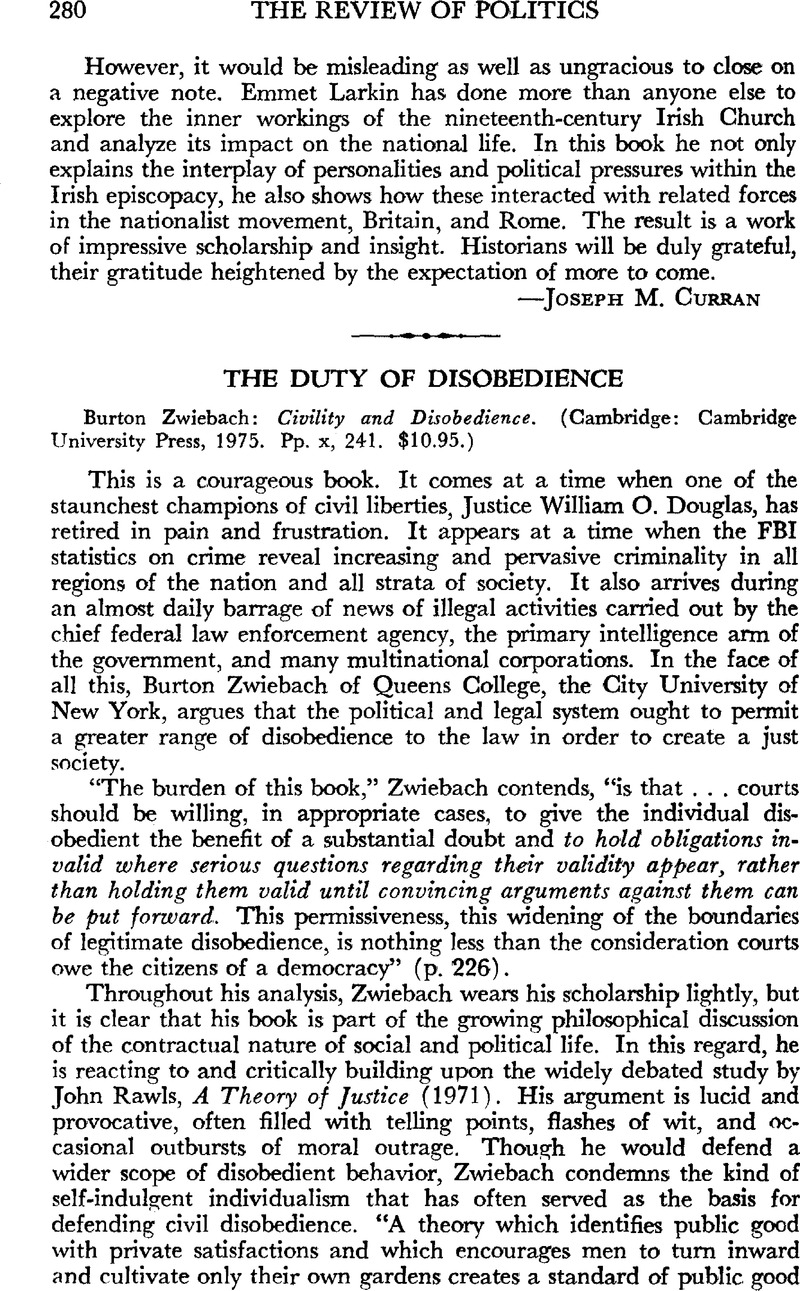 The Duty of Disobedience - Burton Zwiebach: Civility and Disobedience ...