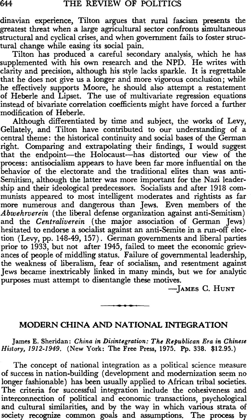 Modern China and National Integration - James E. Sheridan: China in ...