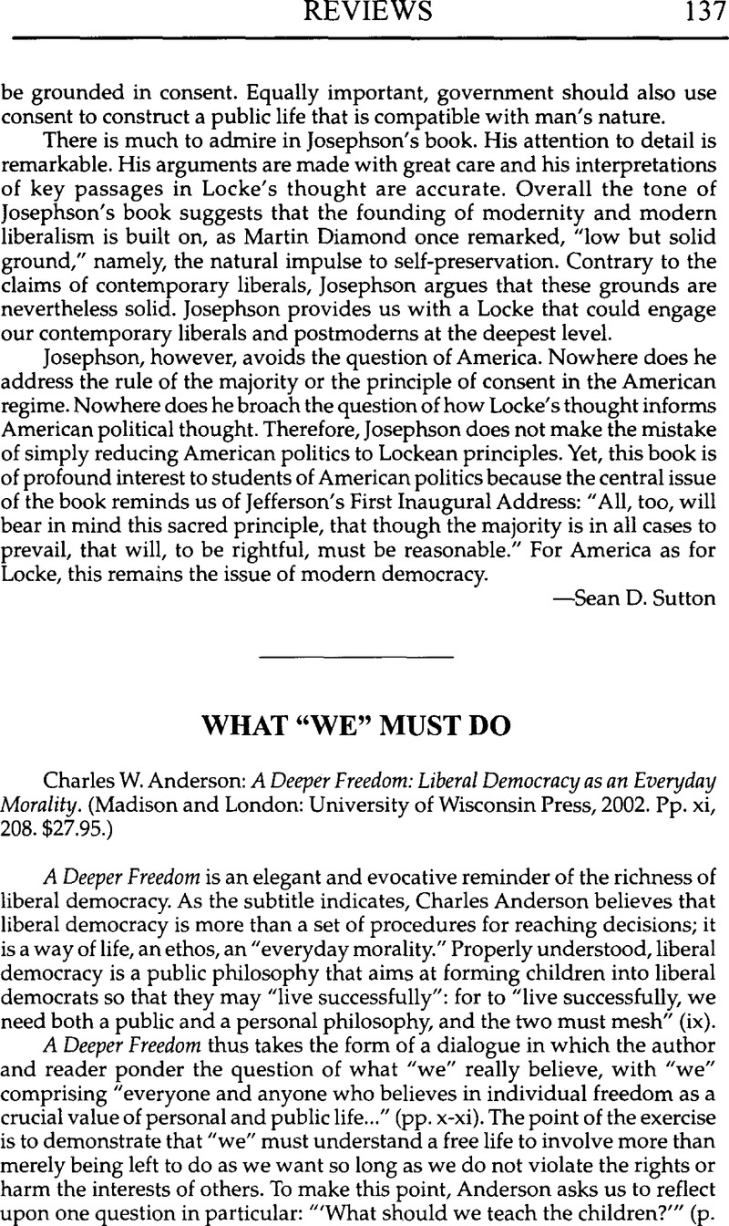 What “we” must Do - Charles W. Anderson: A Deeper Freedom: Liberal ...