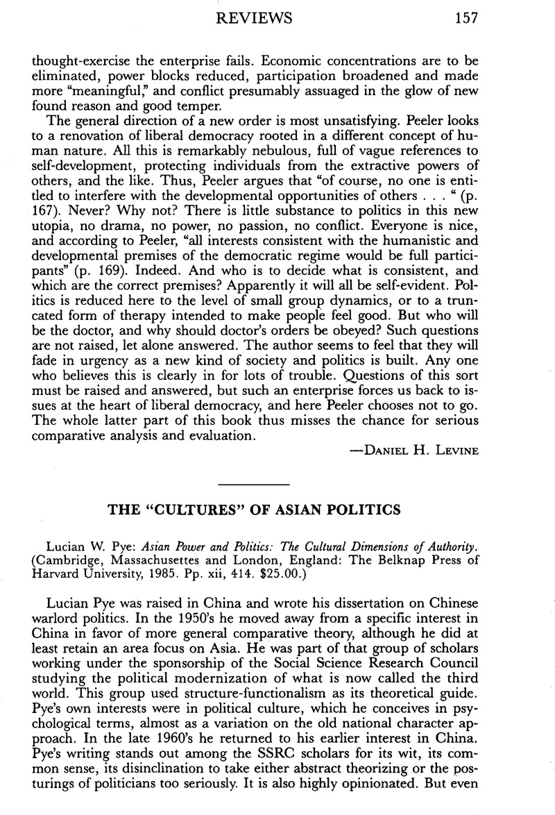 The “Cultures” of Asian Politics - Lucian W. Pye: Asian Power and ...