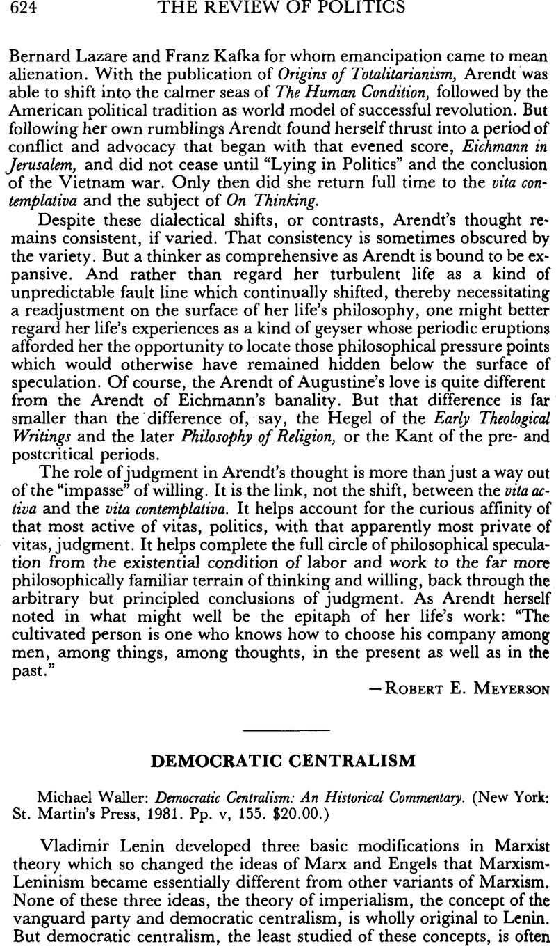 Democratic Centralism - Michael Waller: Democratic Centralism: An ...