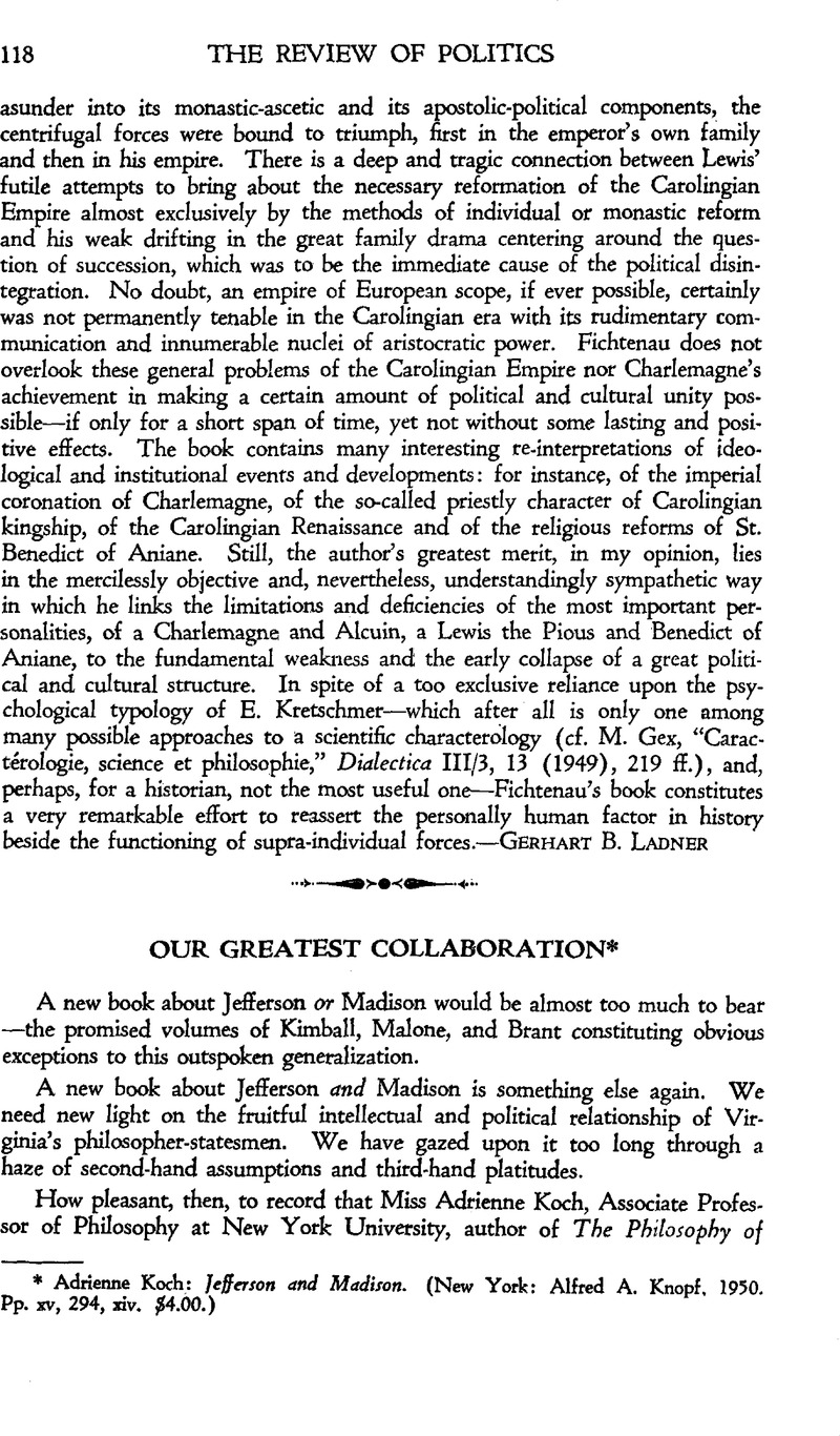 Our Greatest Collaboration - Adrienne Koch: Jefferson and Madison. (New ...