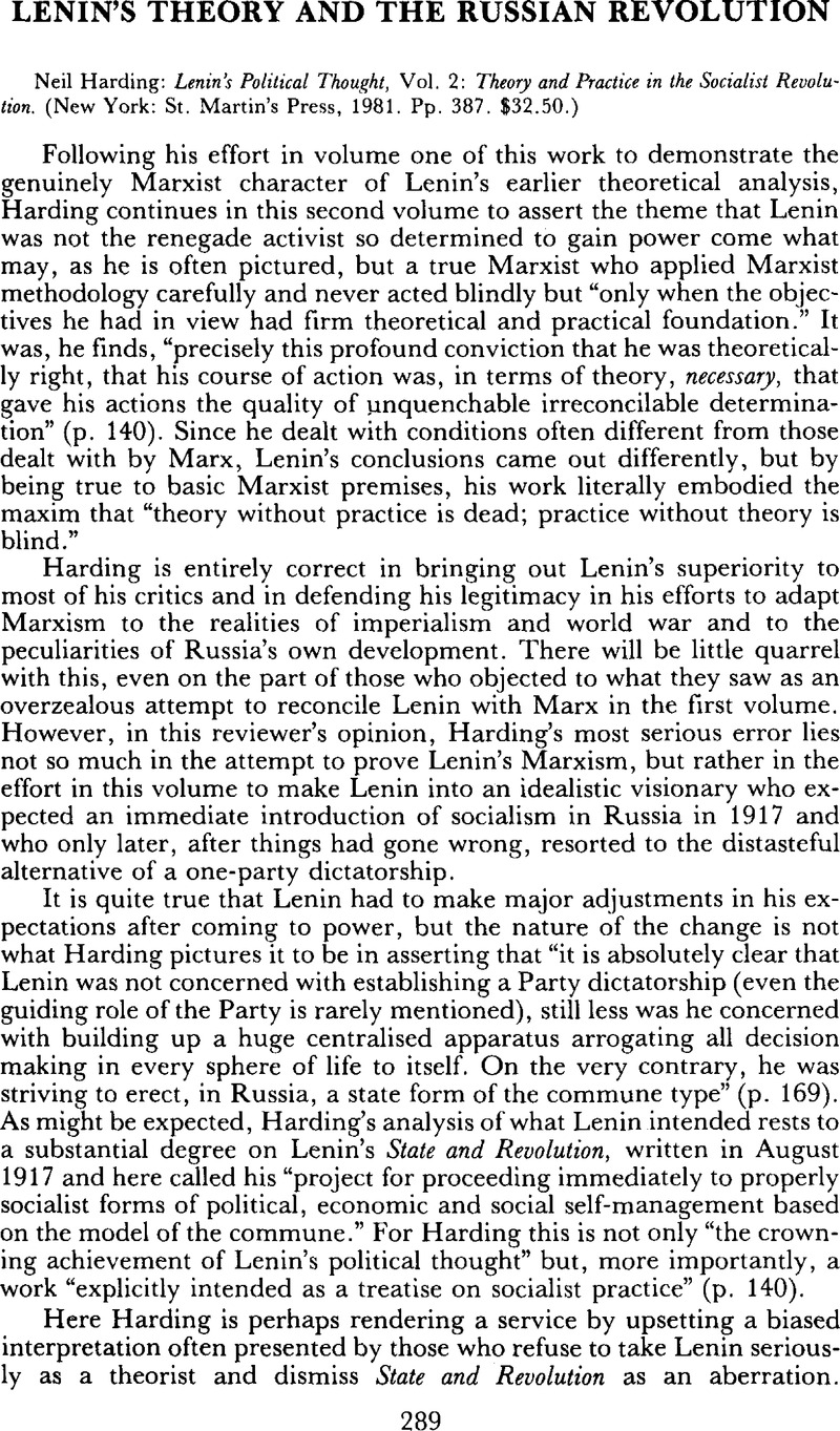 Lenin's Theory and the Russian Revolution - Neil Harding: Lenin's ...