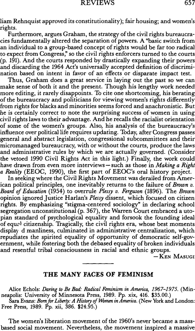 The Many Faces of Feminism - Alice Echols: Daring to Be Bad: Radical ...