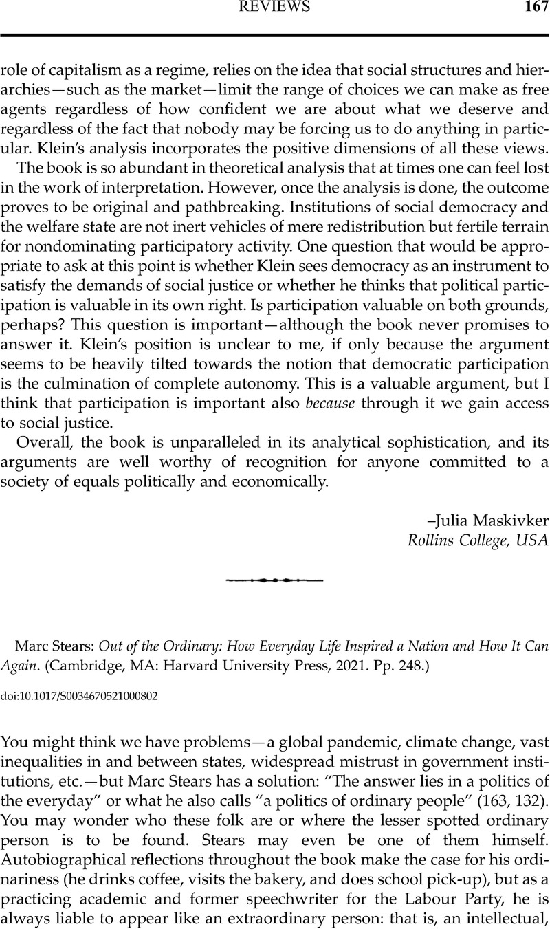Marc Stears: Out of the Ordinary: How Everyday Life Inspired a Nation ...