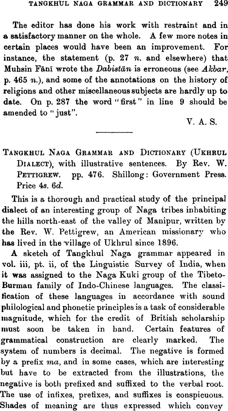 Tangkhul Naga Grammar and Dictionary (Ukhrul Dialect), with ...