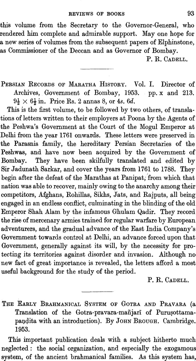 The Early Brahmanical System of Gotra and Pravara (a Translation of the ...