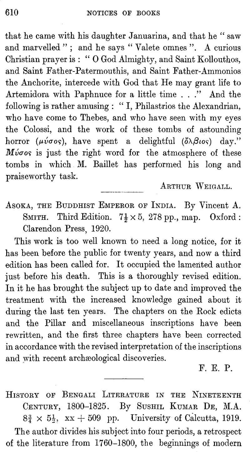 History of Bengali Literature in the Nineteenth Century, 1800–1825. By ...