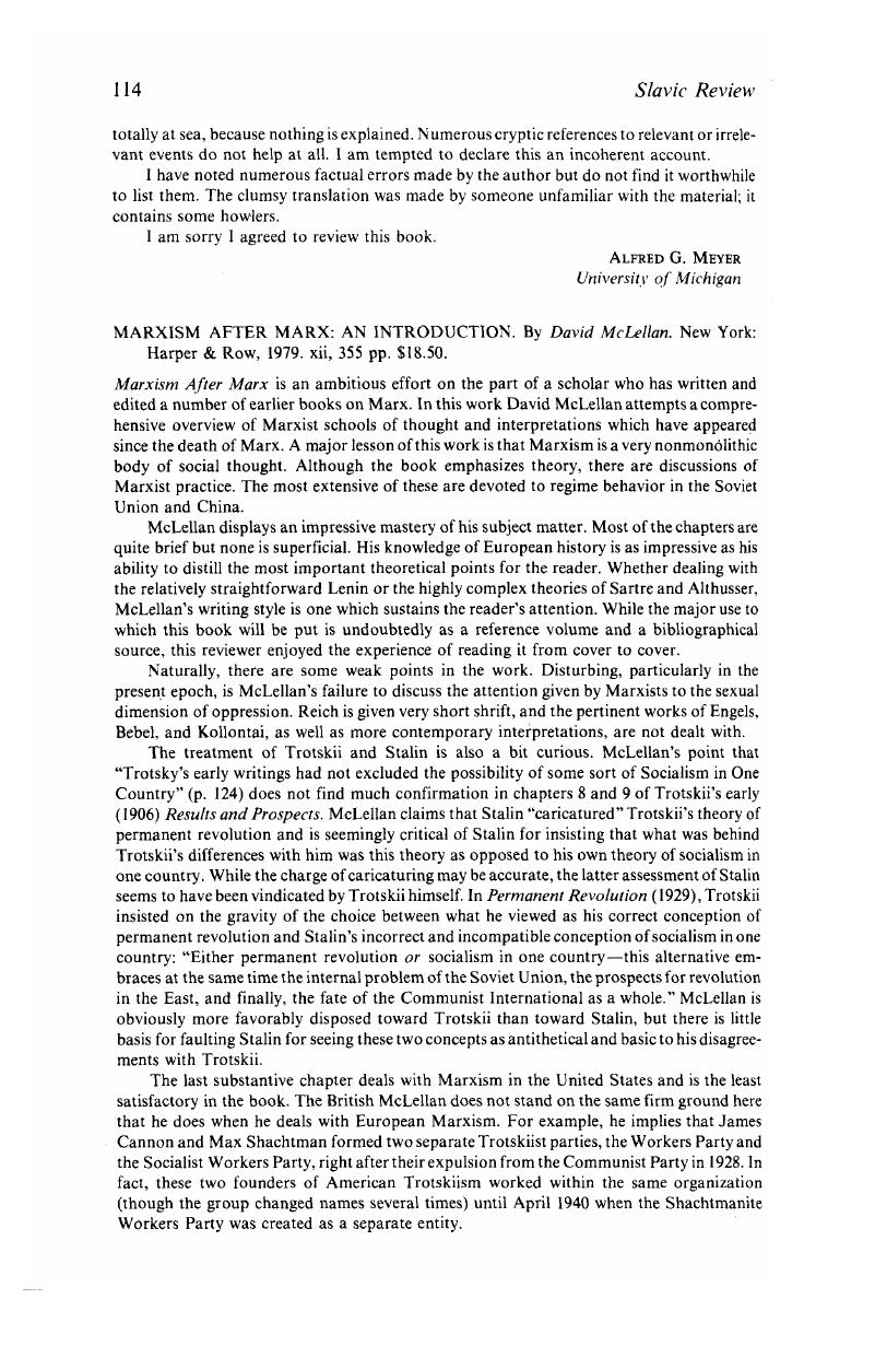 Marxism After Marx: An Introduction. By David McLellan. New York ...
